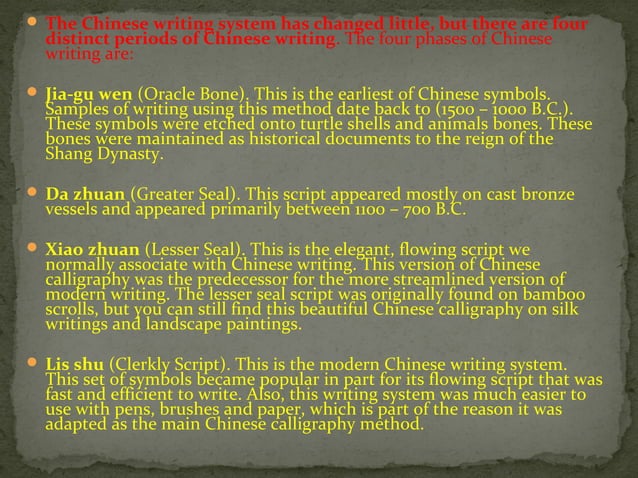 History of chinese writing | PPT