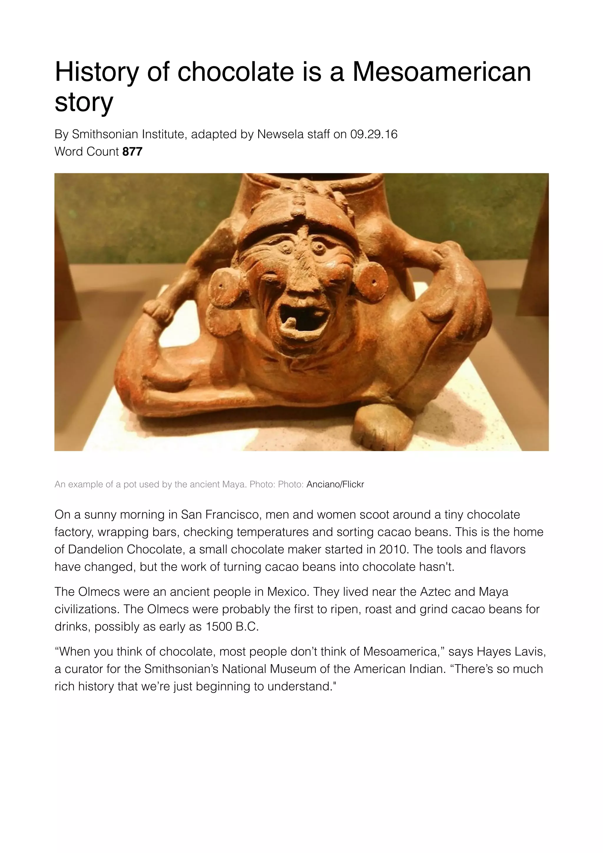 History of chocolate is a mesoamerican history | PDF
