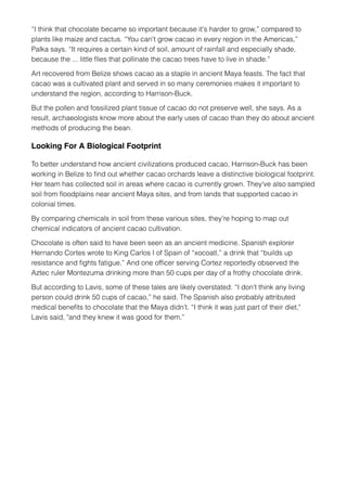 History of chocolate is a mesoamerican history | PDF