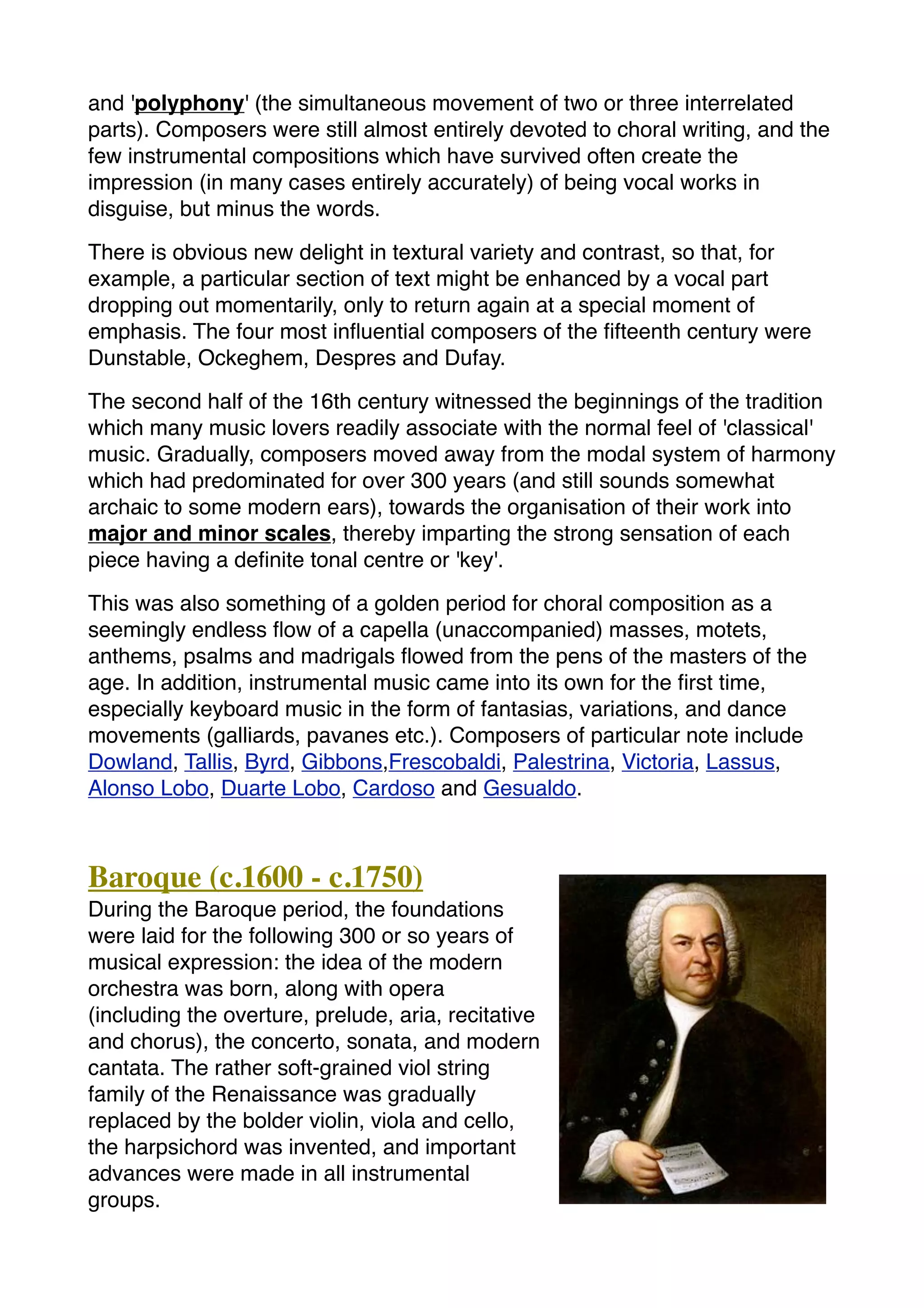 History of Classical Music Eras (thanks, Naxos) | PDF