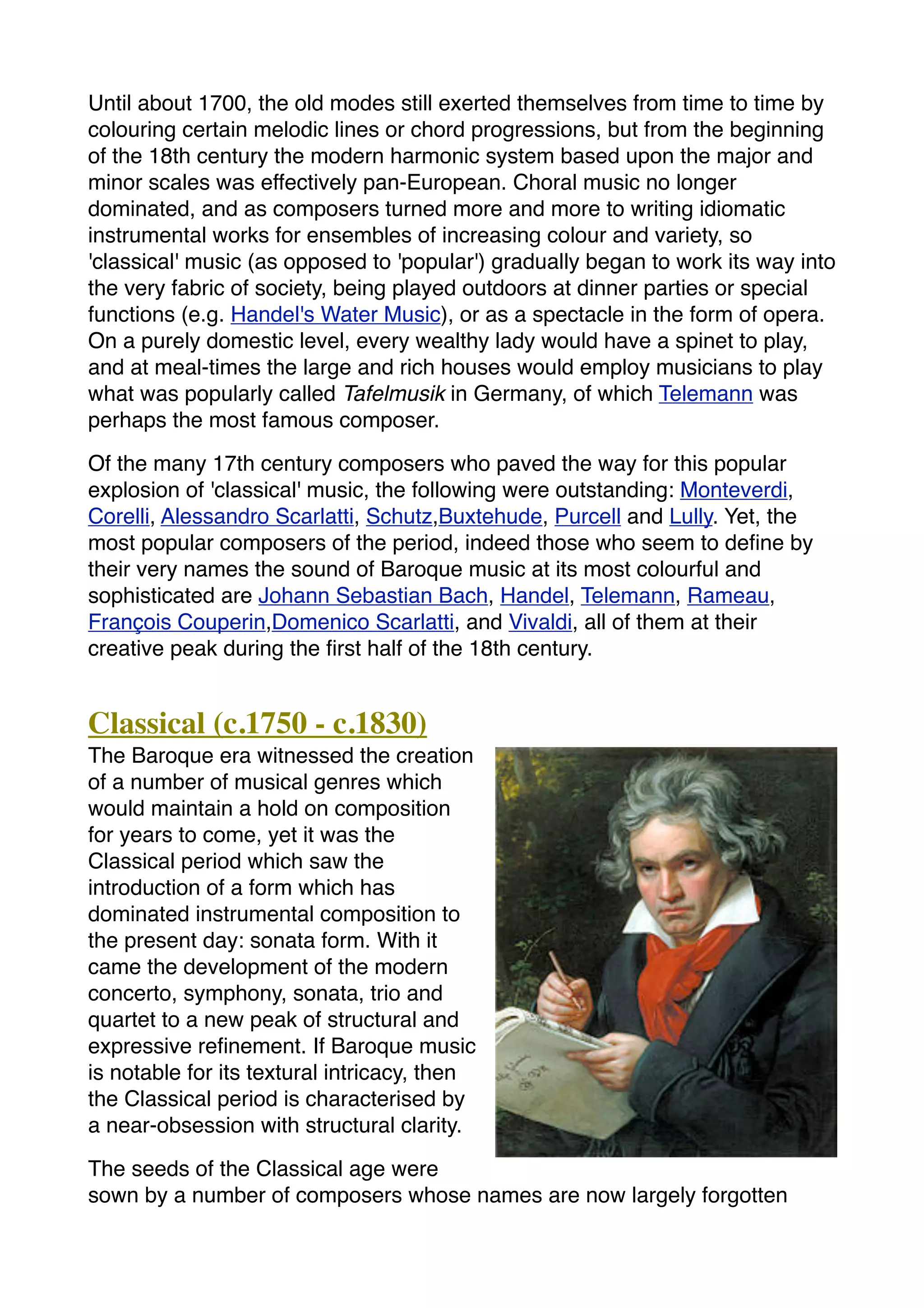 History of Classical Music Eras (thanks, Naxos) | PDF