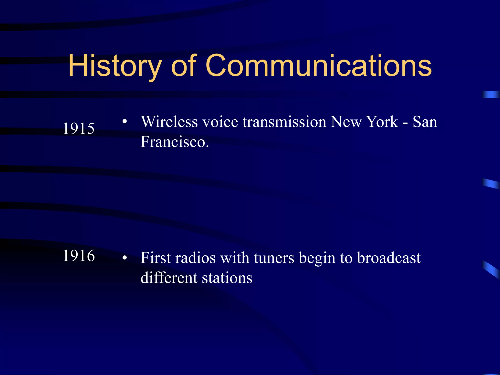 History of communication up to 1933 | PPTX