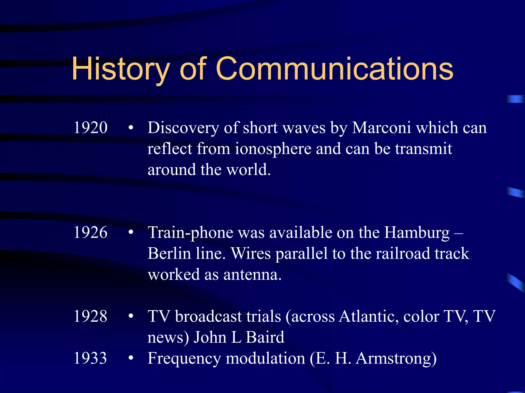 History of communication up to 1933 | PPTX