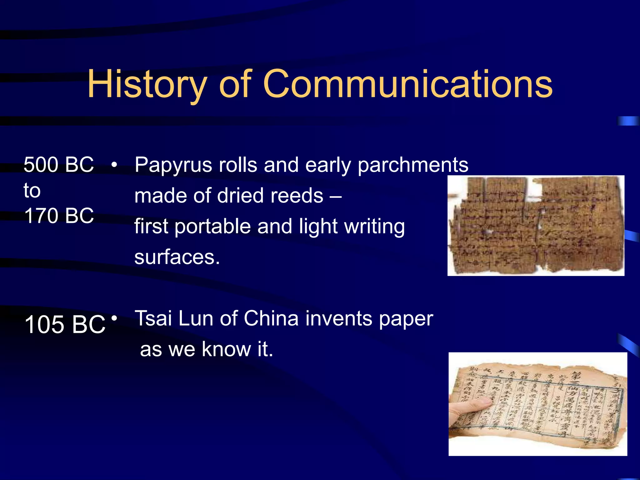 History of communication up to 1933 | PPT