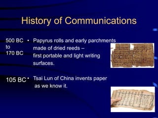 History of communication up to 1933 | PPT