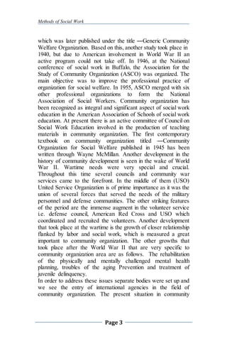 History of community work | DOCX | Government Support and Welfare ...