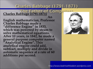 History of computer | PPT | Computing | Technology & Computing