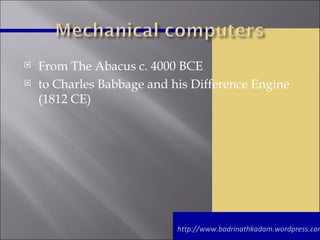 History of computer | PPT | Computing | Technology & Computing