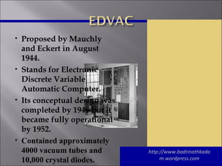 Edvac 28electronic Discrete Variable Automatic Computer29