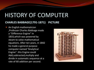 History of computer | PPTX | Computing | Technology & Computing