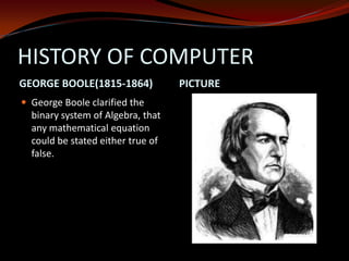 History of computer | PPTX | Computing | Technology & Computing