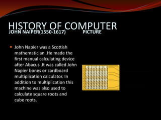 History of computer | PPTX | Computing | Technology & Computing