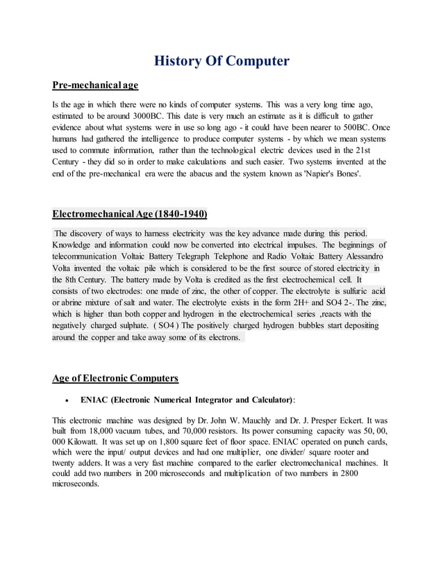 History of computer | PDF