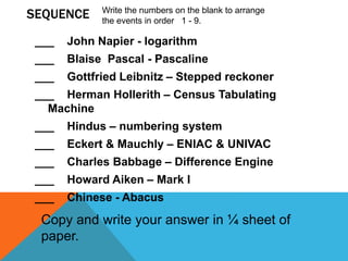 History of computer | PPTX | Computing | Technology & Computing