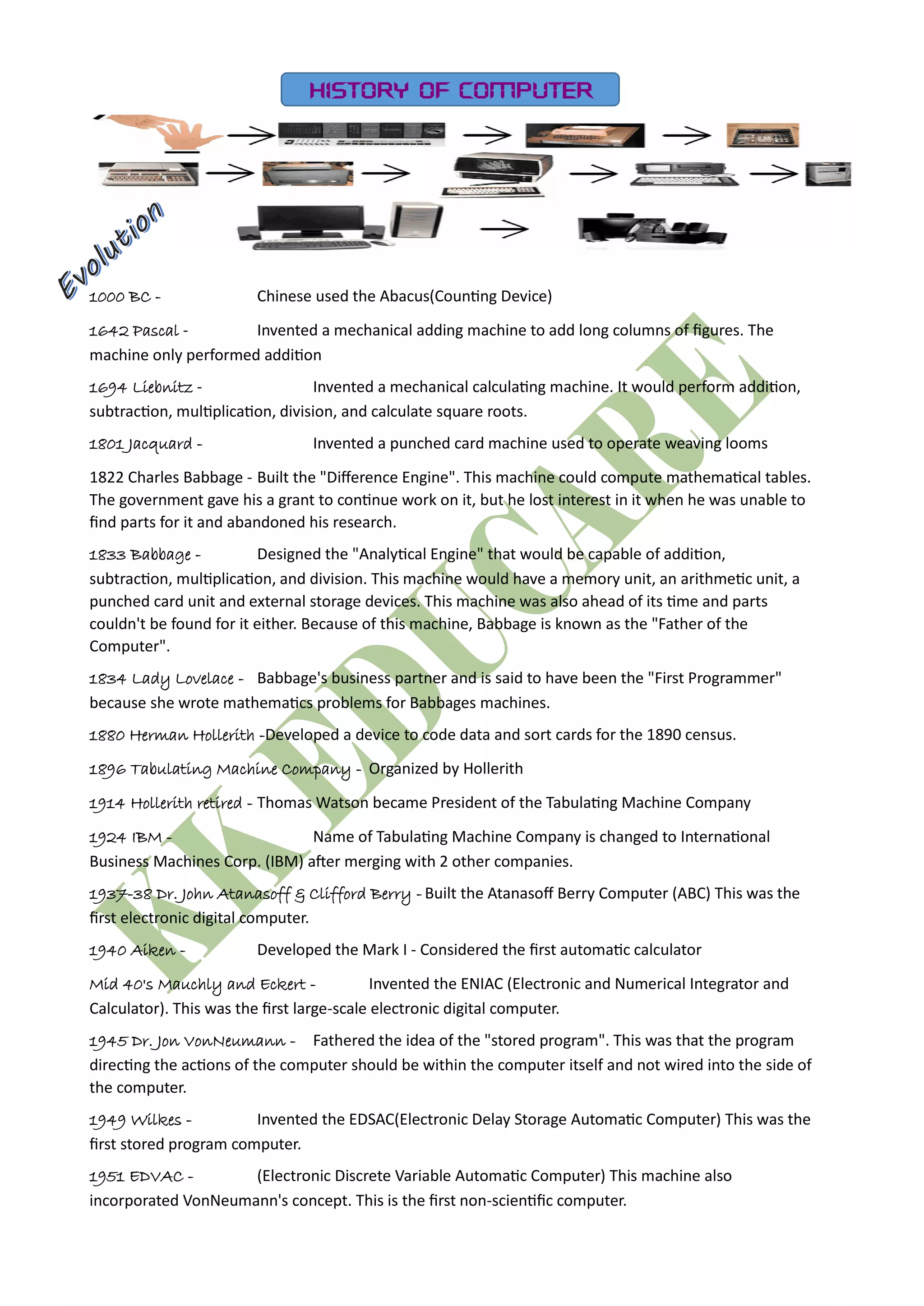 History of computer | PDF