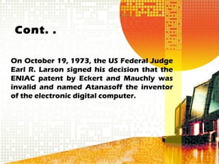 History of computer | PPT | Computing | Technology & Computing