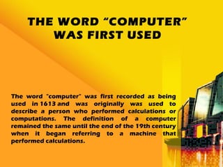 History of computer | PPT | Computing | Technology & Computing