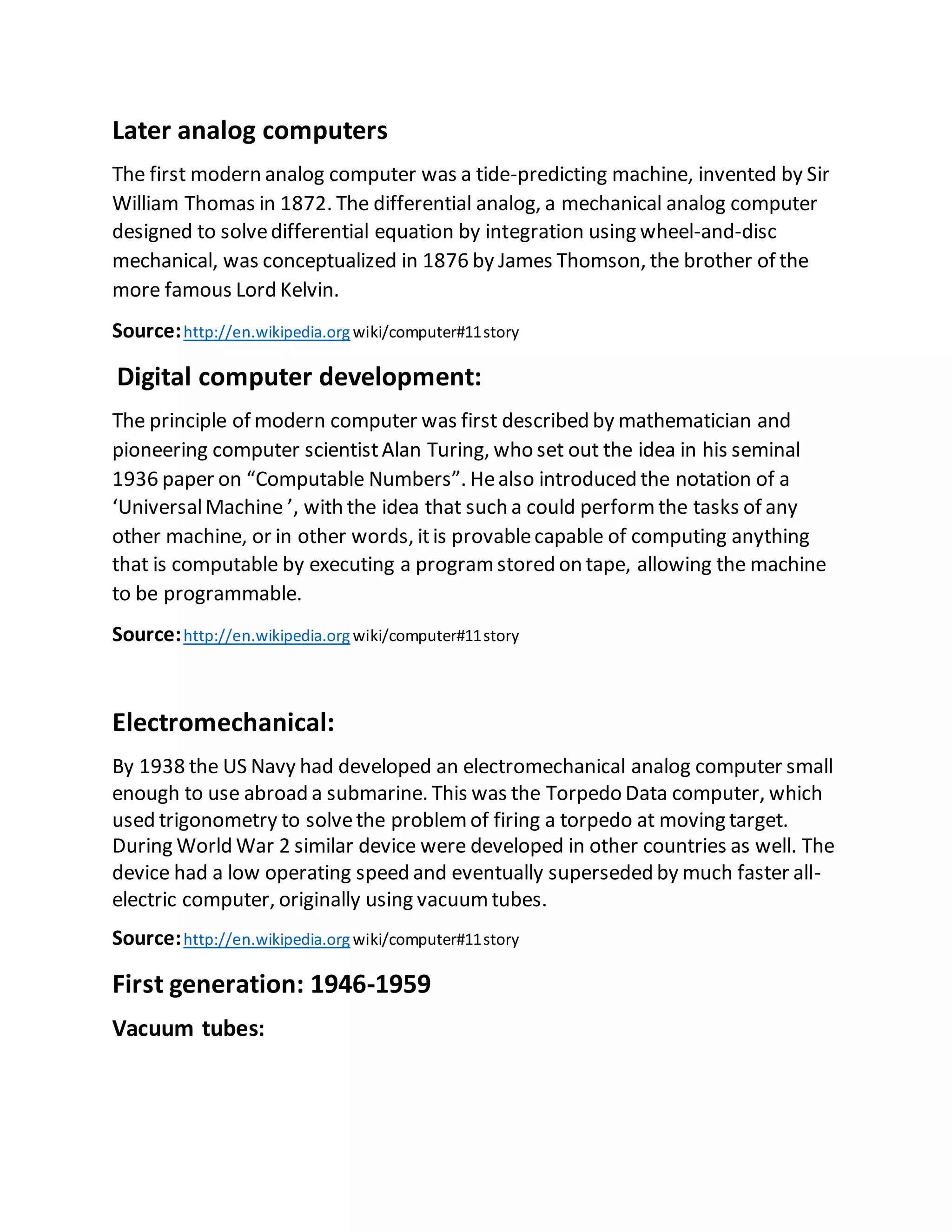 History of computer | DOCX