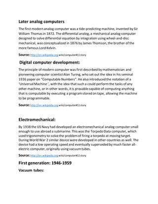 History of computer | DOCX