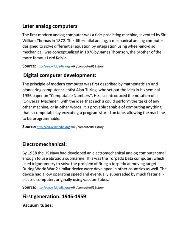 History of computer | PDF