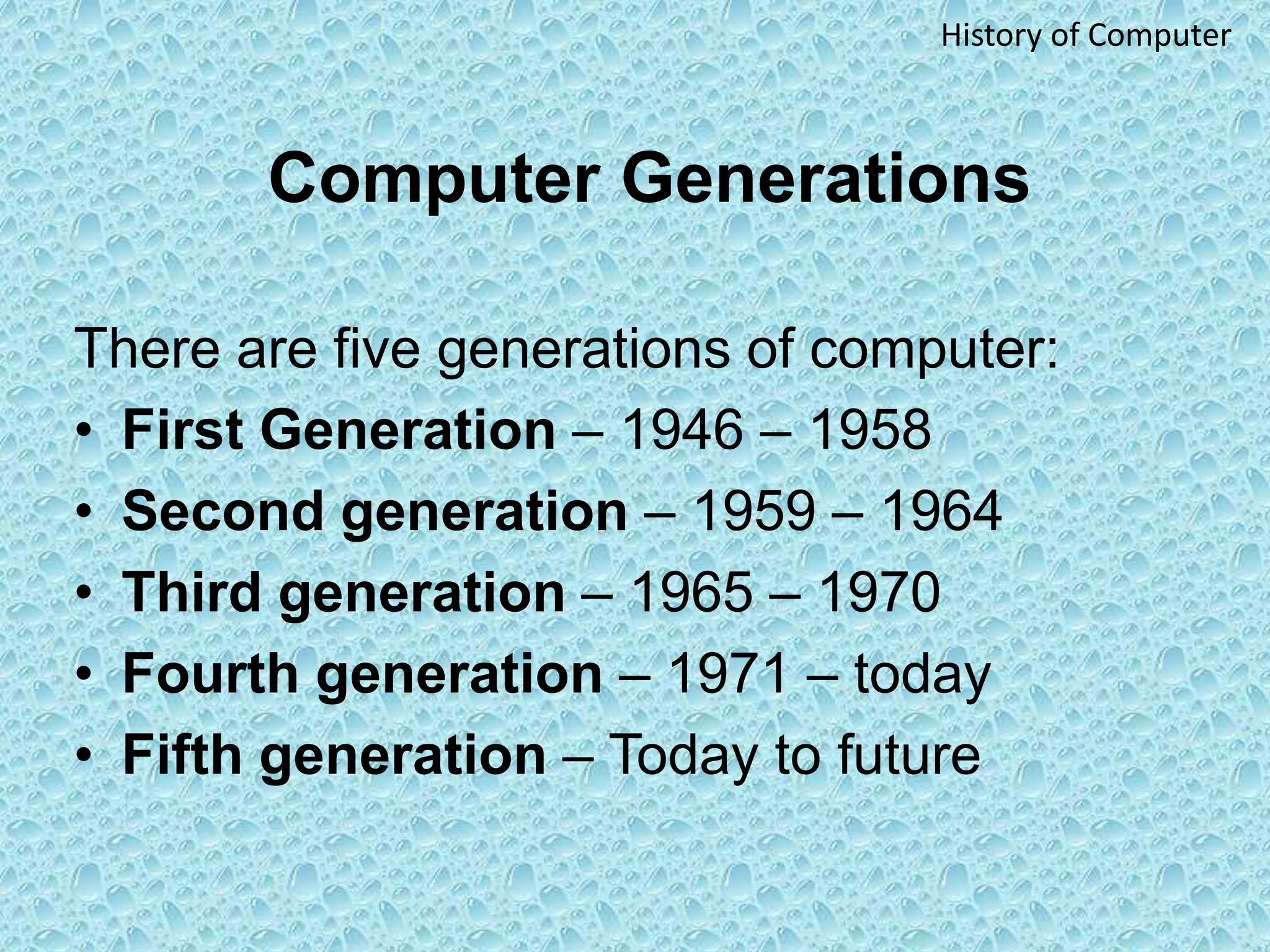 History of Computer | PPTX