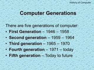 History of Computer | PPTX