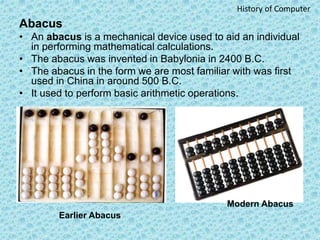 hélice Muerto en el mundo periódico abacus computer history Preocupado ...