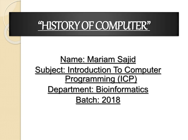 History of computer | PPT