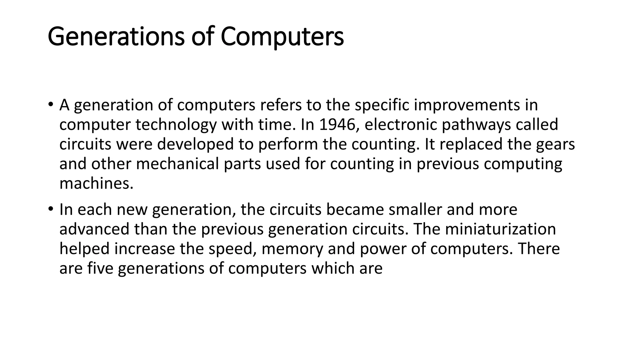 History of computer with pictures and descriptions | PPTX