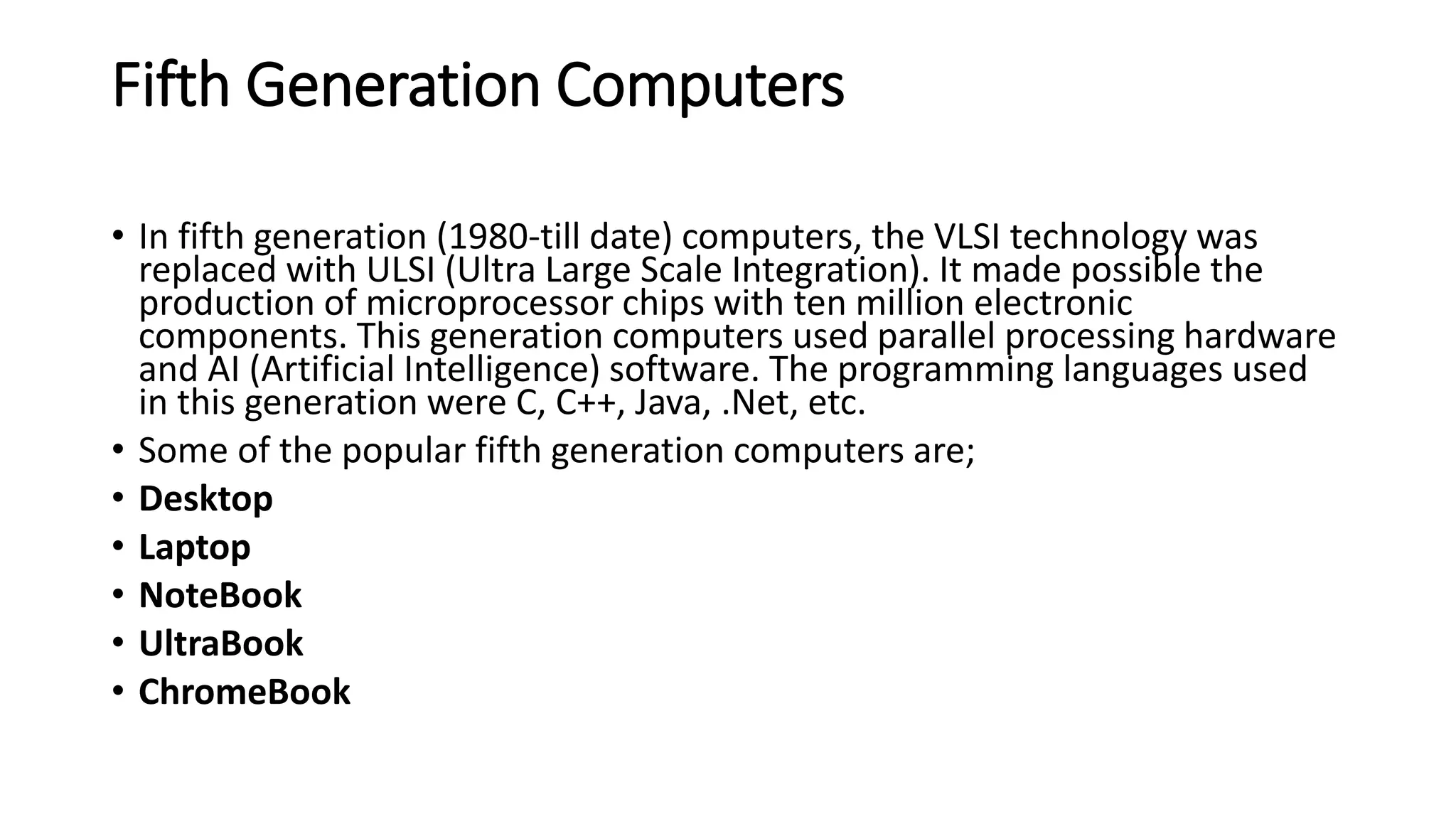 History of computer with pictures and descriptions | PPTX