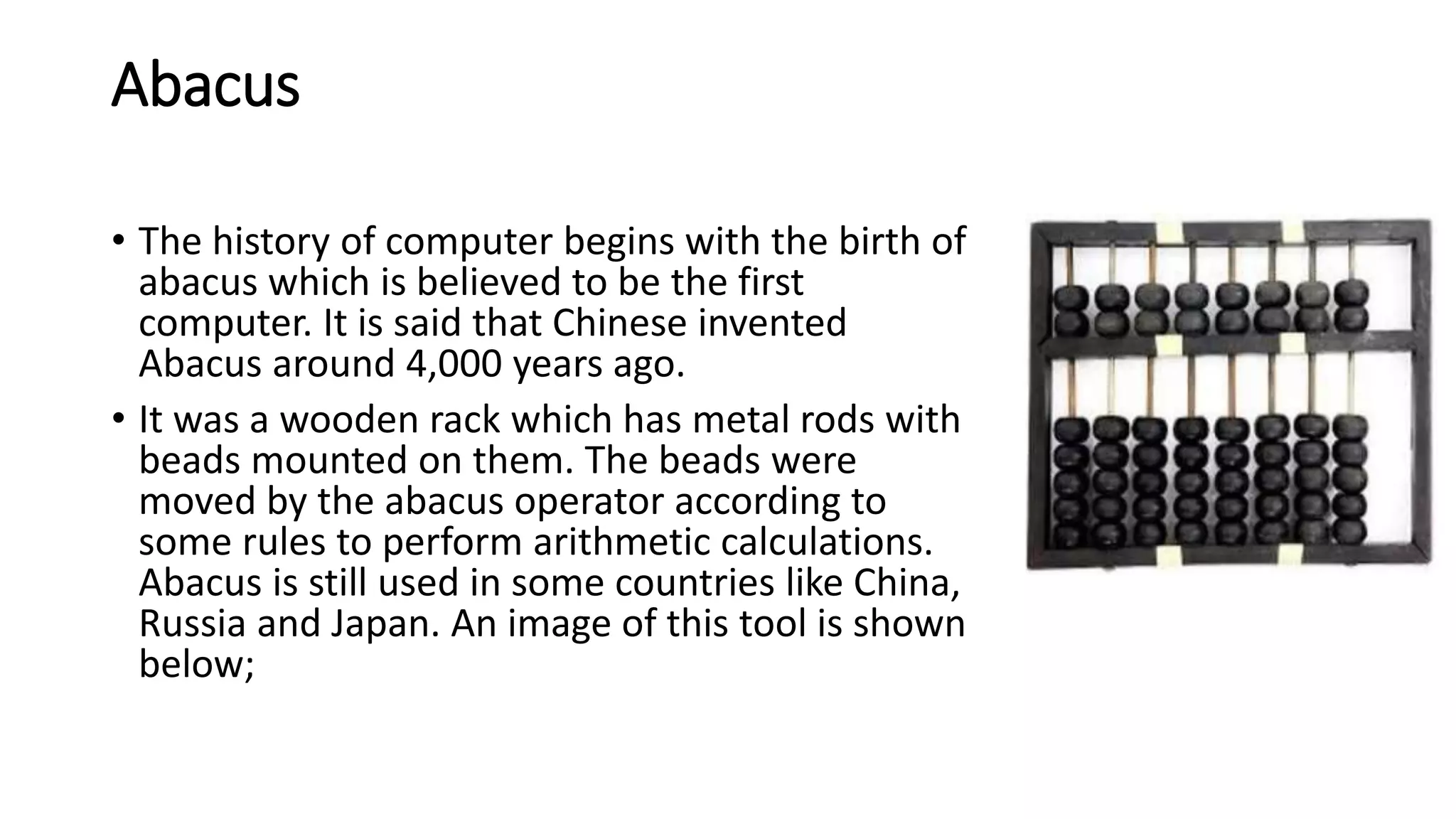 History of computer with pictures and descriptions | PPTX