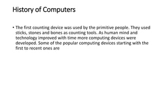 History of computer with pictures and descriptions | PPTX