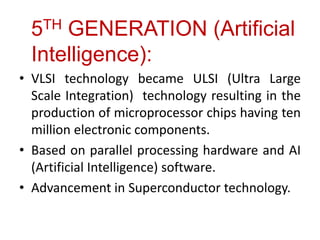 History of computer | PPTX | Computing | Technology & Computing
