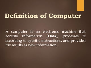 historyof computer and generation of computer | PPTX