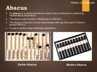 historyof computer and generation of computer | PPTX