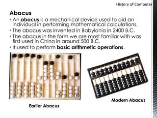 history of the computer technology for beginners | PDF