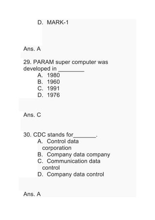HISTORY OF COMPUTER (INTRODUCTION PF COMPUTER) | DOCX