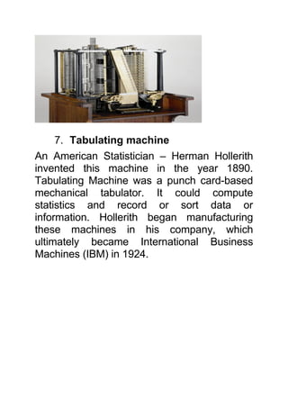 HISTORY OF COMPUTER (INTRODUCTION PF COMPUTER) | DOCX