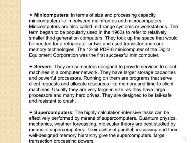 History of computer and classification of computers | PPSX | Laptops | Computing