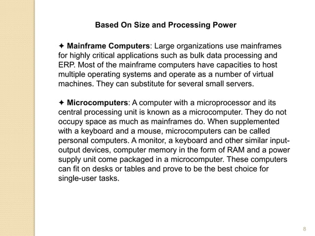 History of computer and classification of computers | PPSX | Laptops | Computing