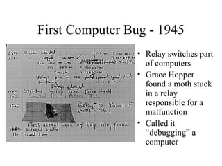 History of computer lecture notes | PPT