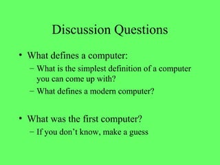 History of computer lecture notes | PPT