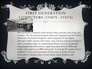 History of computers | PPTX | Technology & Computing