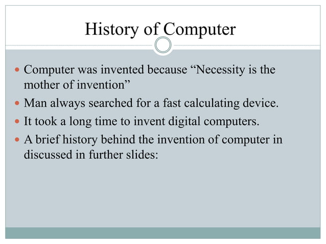 History of computers | PPTX | Computing | Technology & Computing