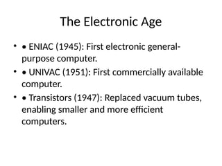 The History of Computers - From Ancient Tools to Modern Machines | PPT