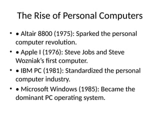 The History of Computers - From Ancient Tools to Modern Machines | PPT