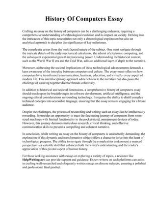 History Of Computers Essay.pdf