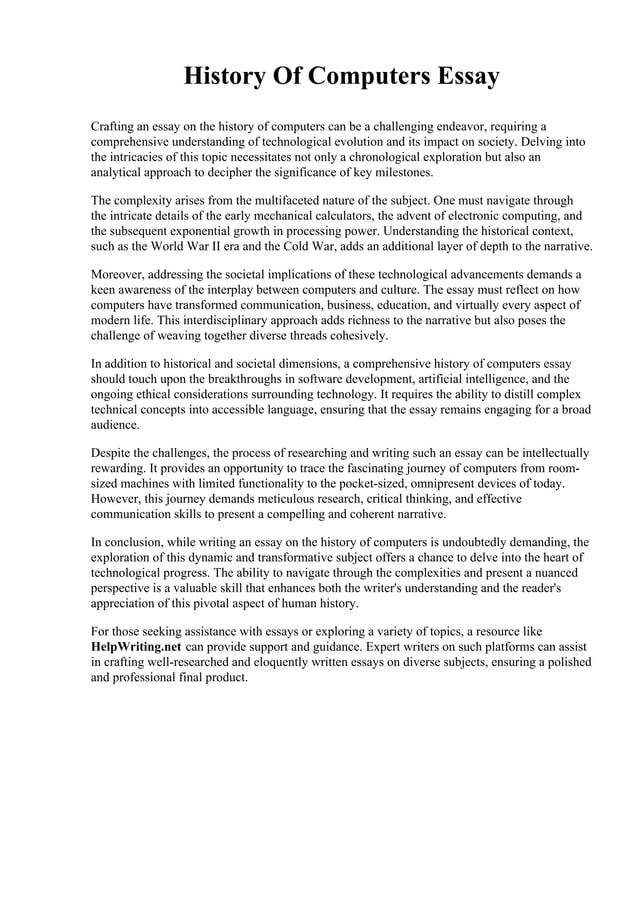 History Of Computers Essay.pdf