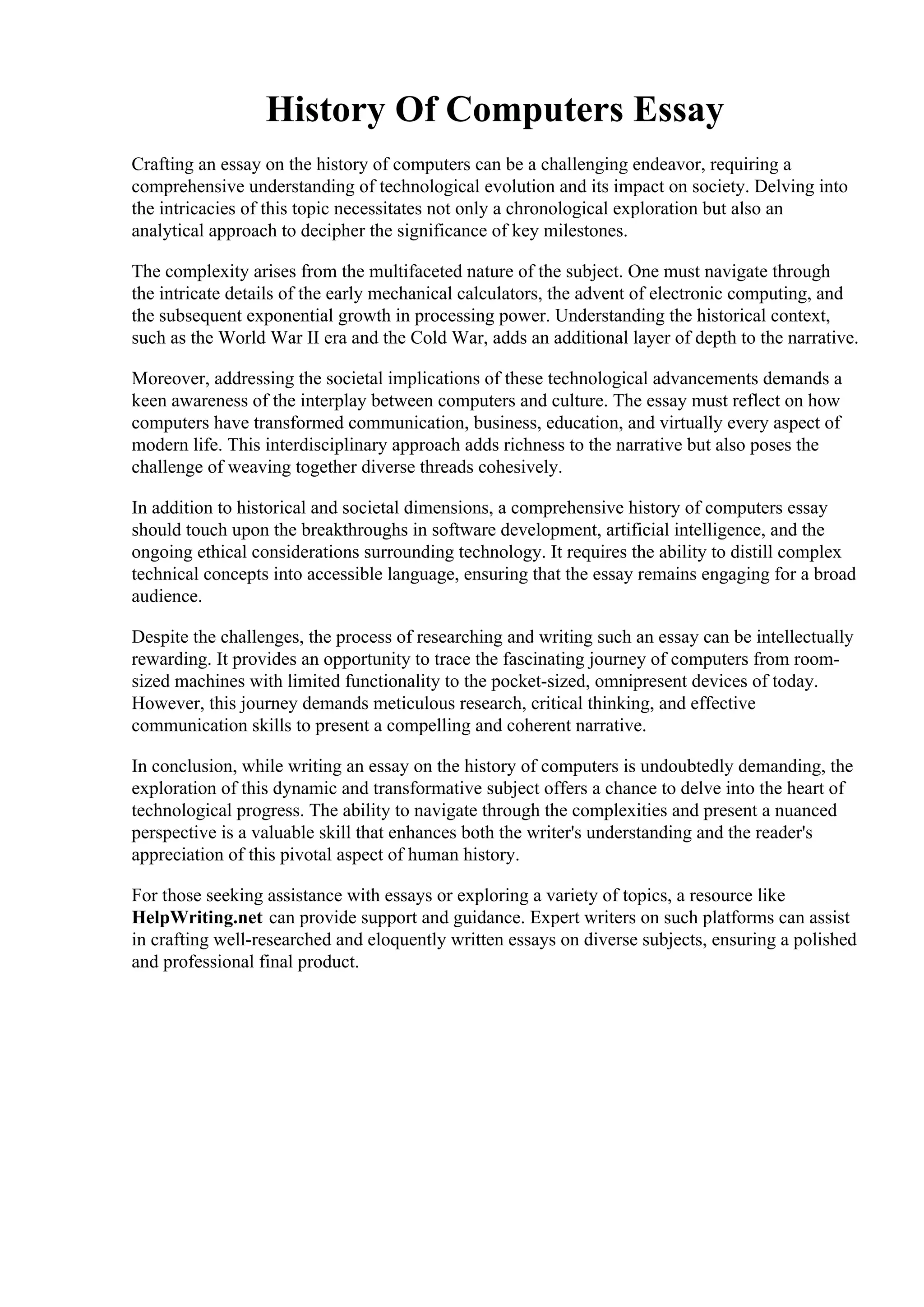 History Of Computers Essay.pdf