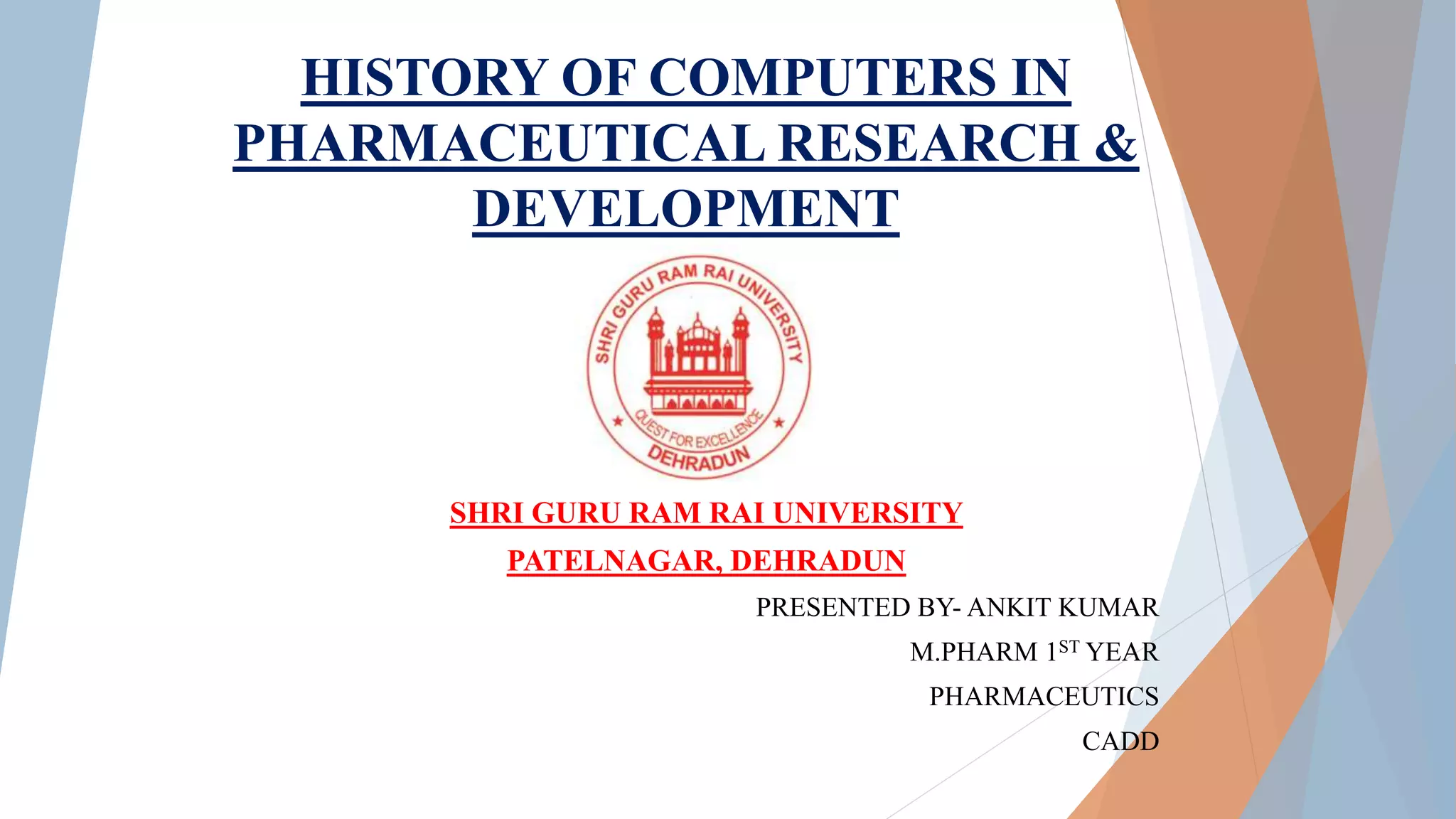 History of computers in pharmaceutical research & development | PPTX